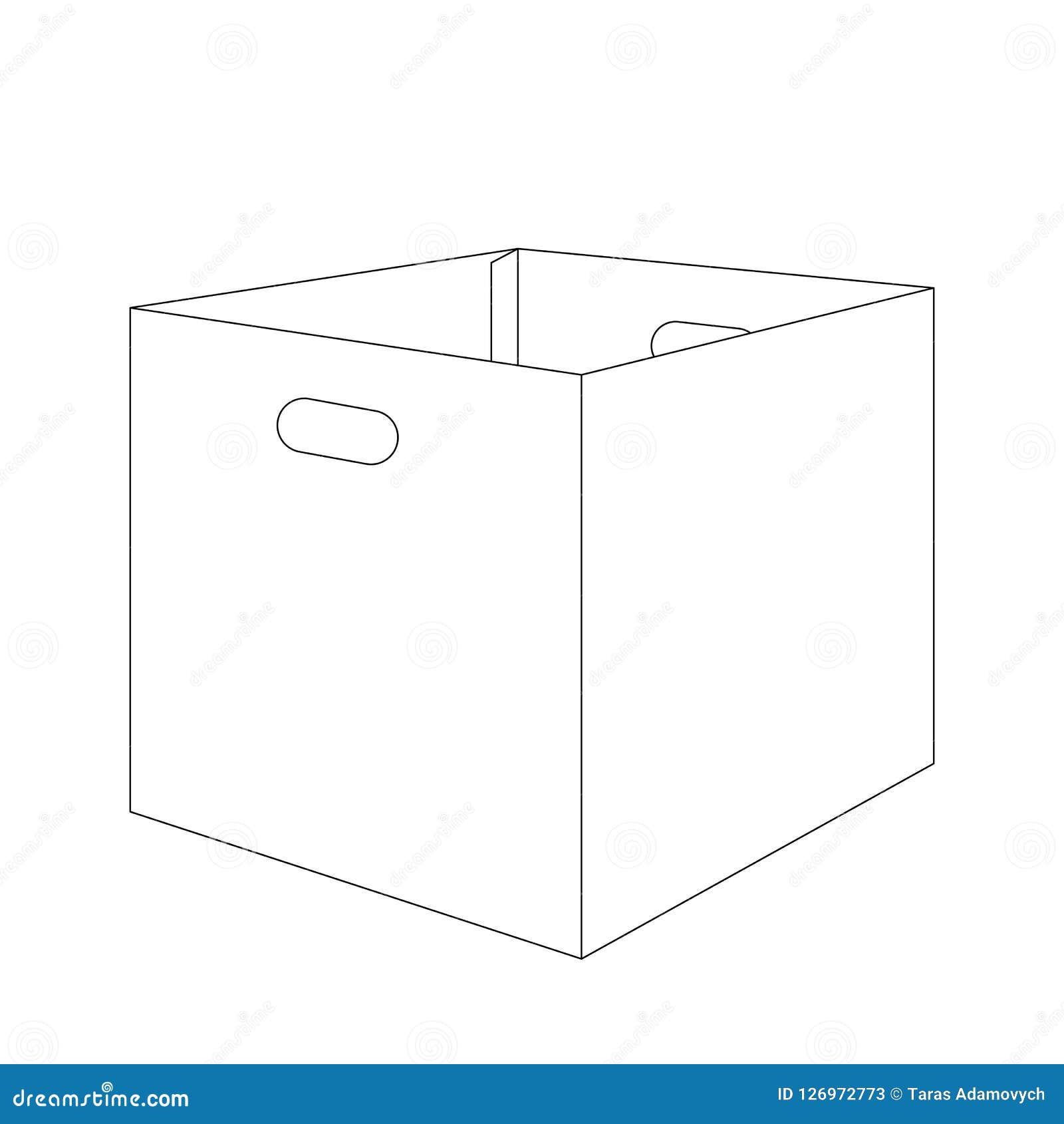 Paper Box Vector Illustration Lining Draw Front Stock Vector ...