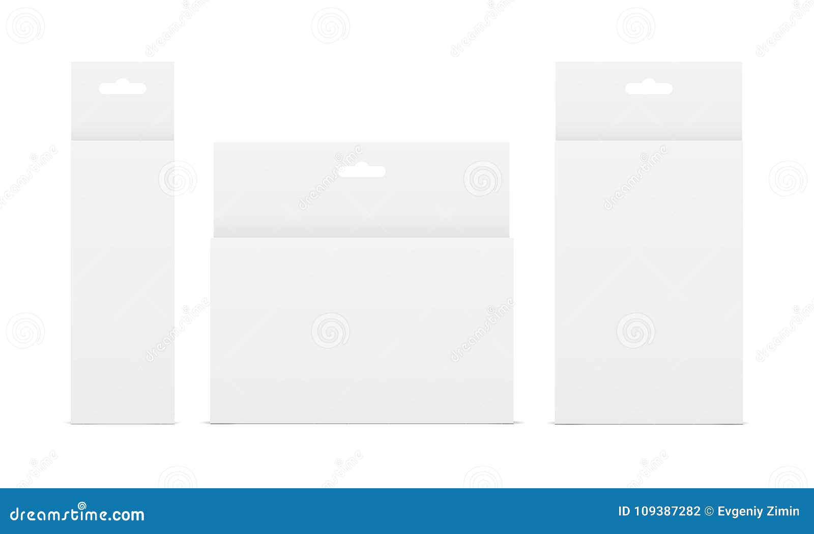 Paper boxes with hang tabs stock vector. Illustration of cardboard ...