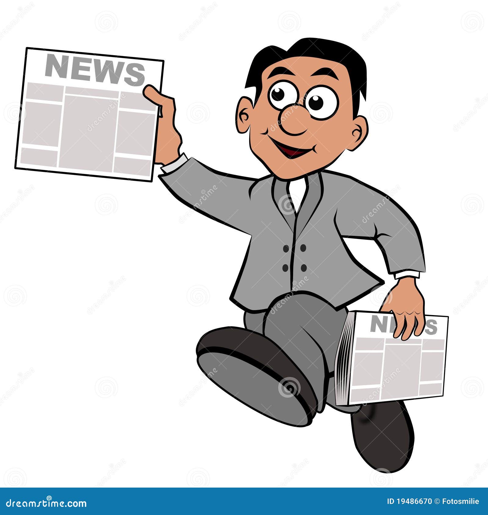 Paper boy stock illustration. Illustration of cartoon - 19486670