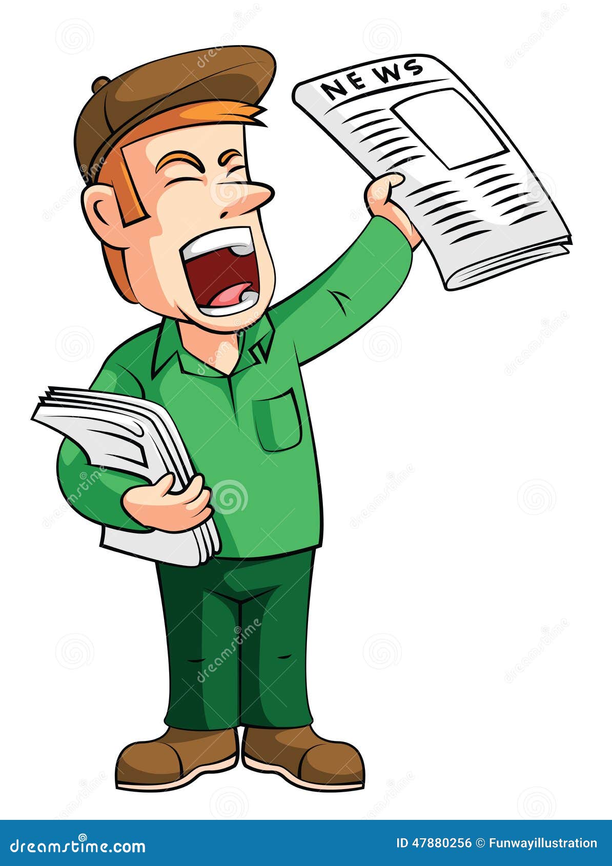 Paper Boy stock vector. Illustration of retro, cartoon - 47880256