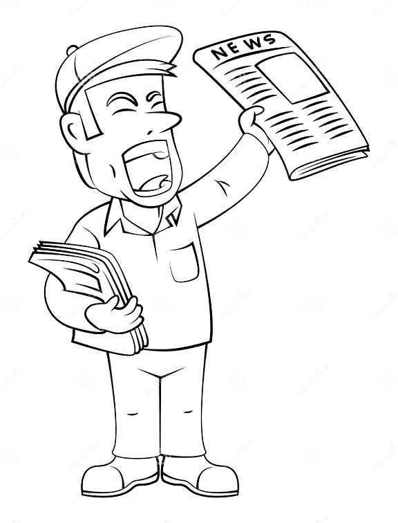 Paper Boy stock vector. Illustration of people, vintage - 47881210