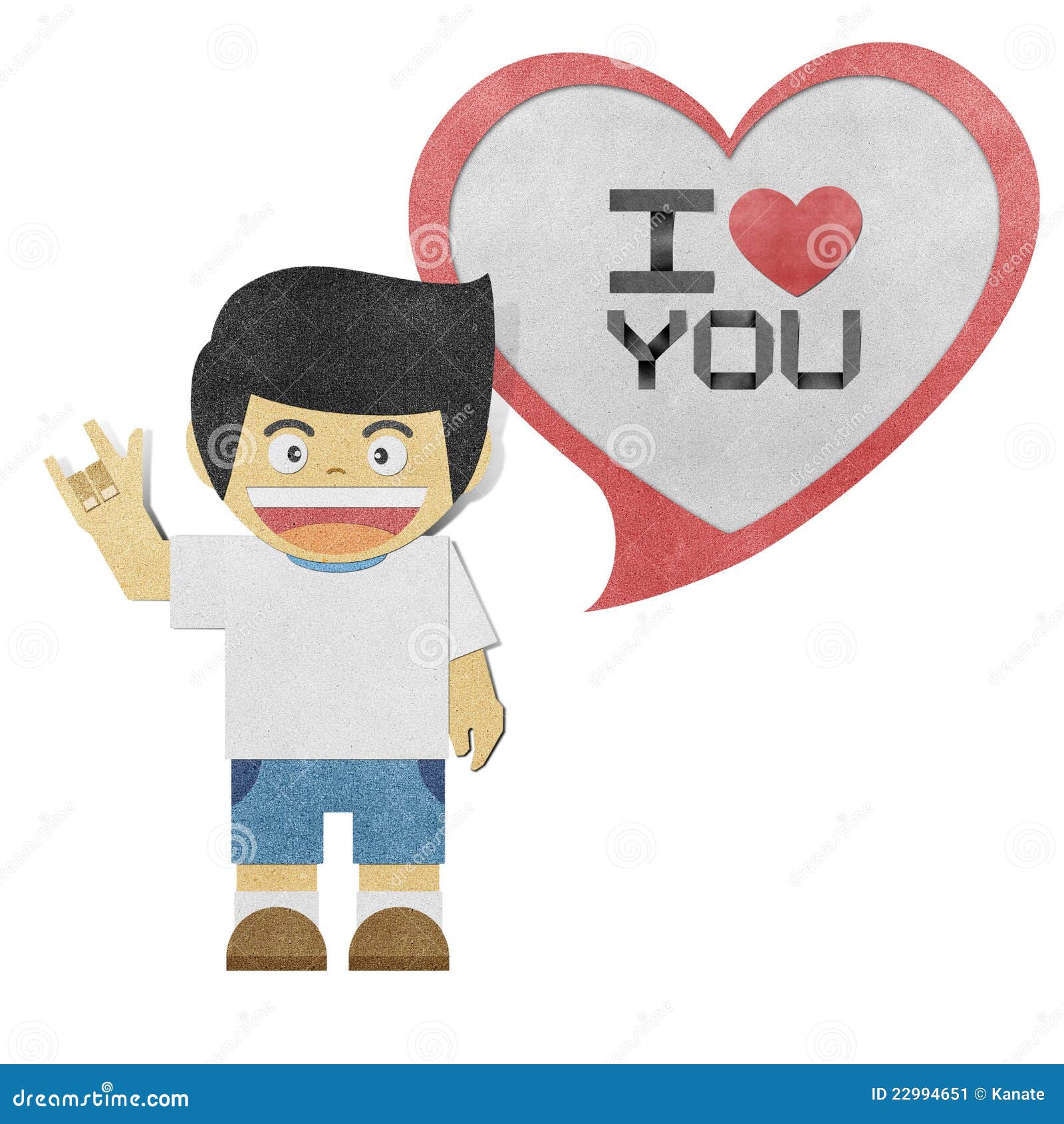 Paper Boy Recycled Papercraft Stock Illustration - Illustration of ...