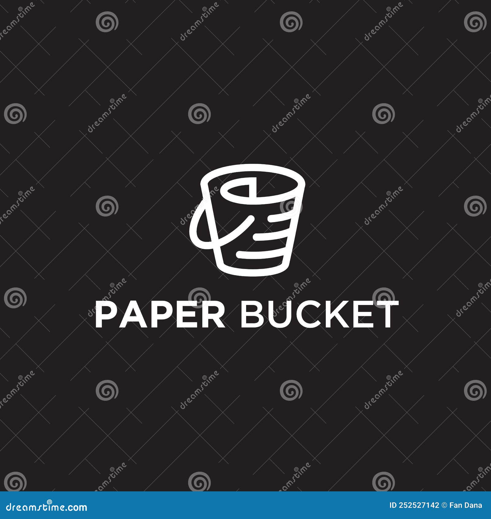 Paper Bucket Logo Design Vector Illustration Stock Vector ...