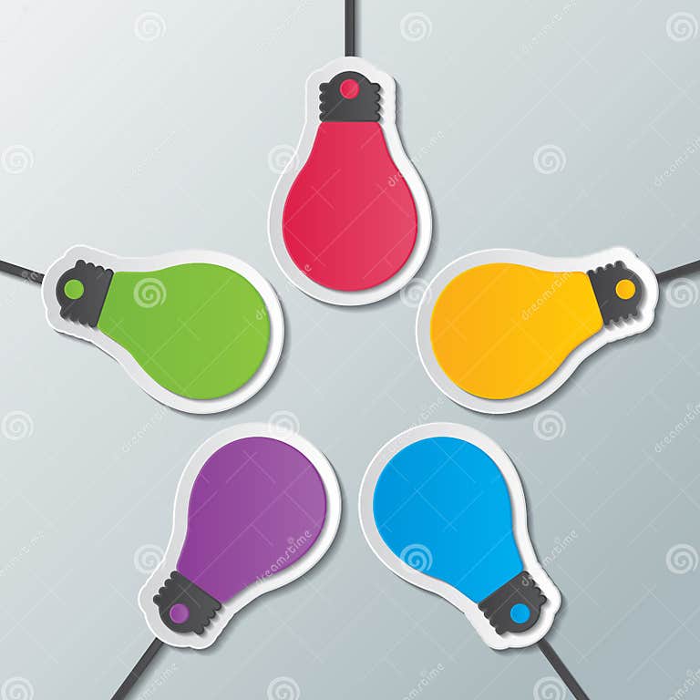 Paper Bulb Infographic Template Stock Vector - Illustration of menu ...
