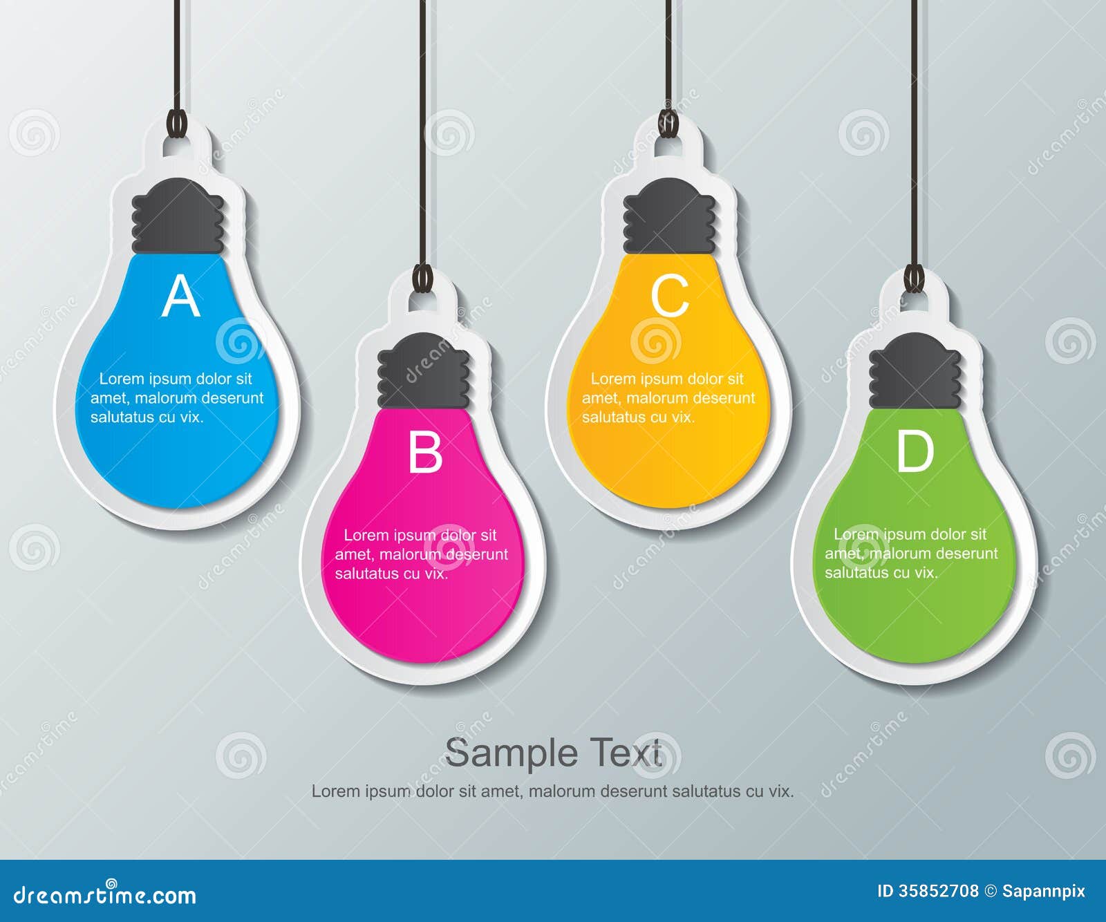 Paper bulbs stock vector. Illustration of business, label - 35852708