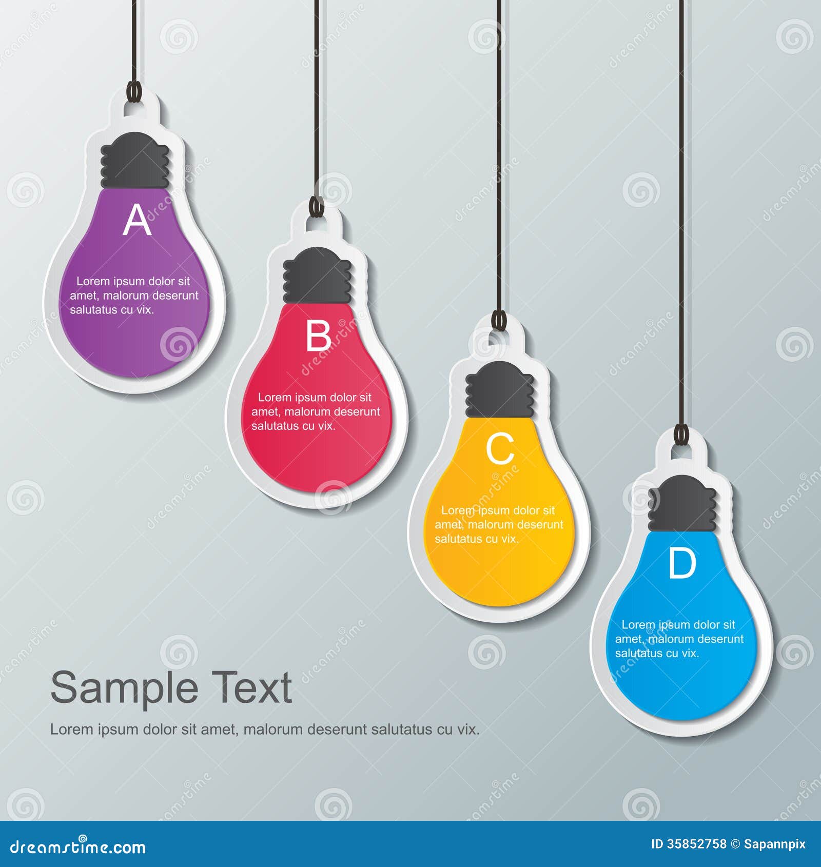 Paper bulbs stock vector. Illustration of clip, concept - 35852758