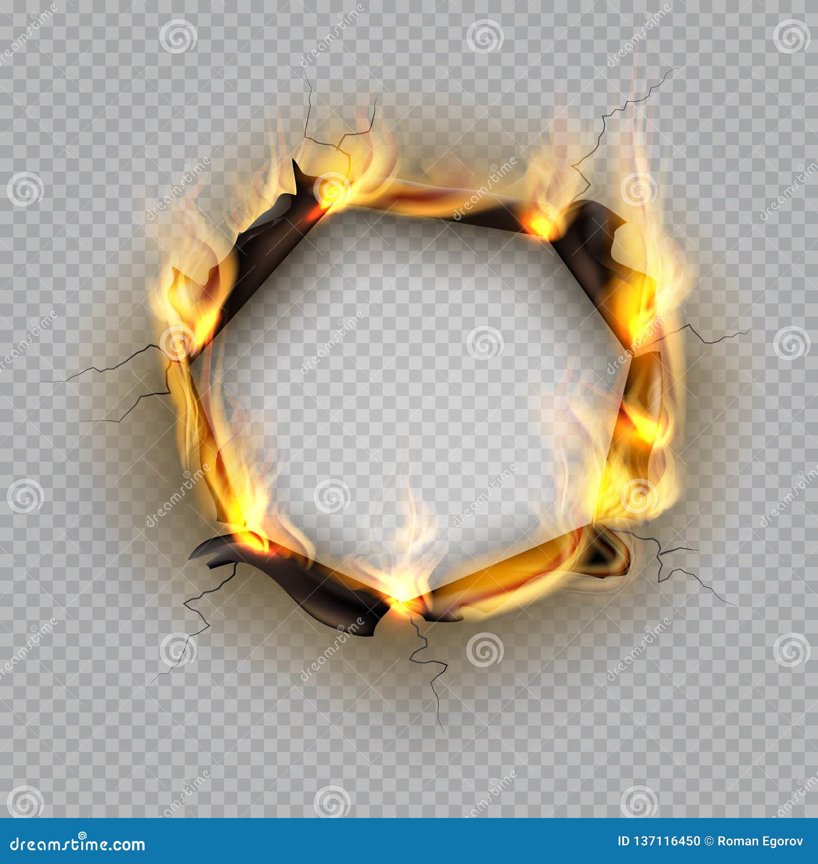 Paper Burn Hole. Flame Edge Effect Burnt Effect Torn Explode Border ...