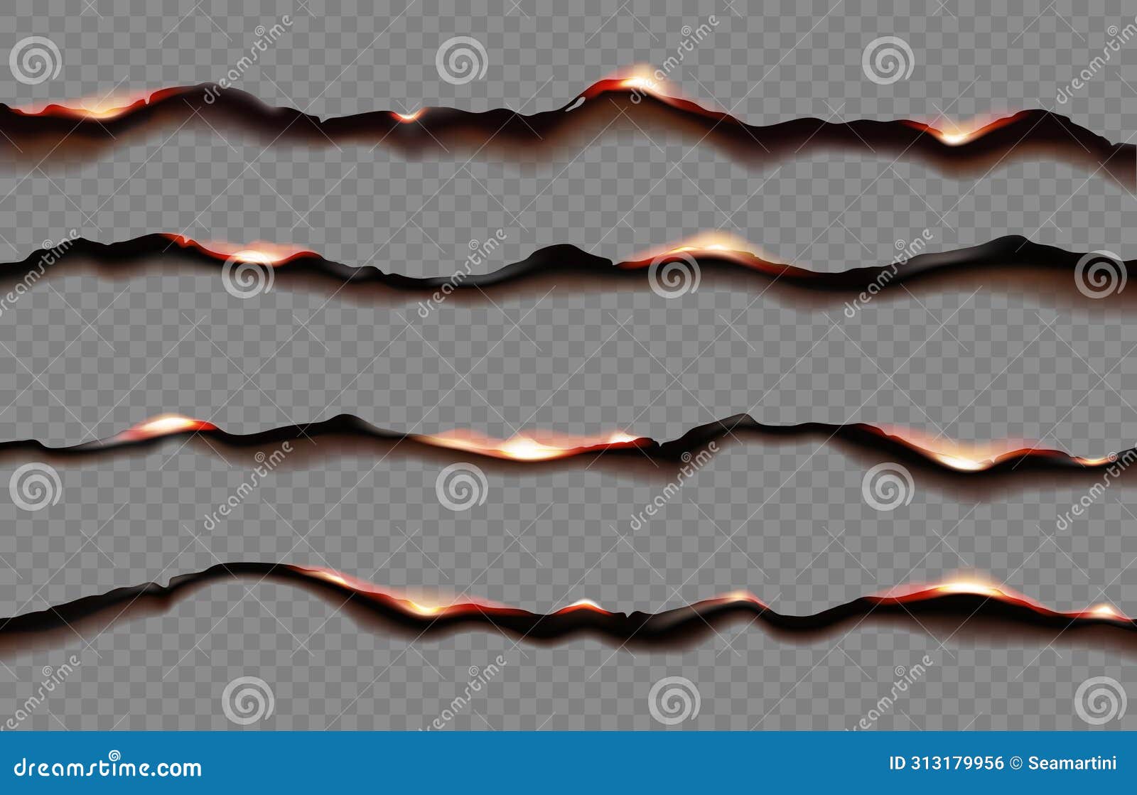 Paper Burning Edges with Fire Flames Effect Stock Vector - Illustration ...