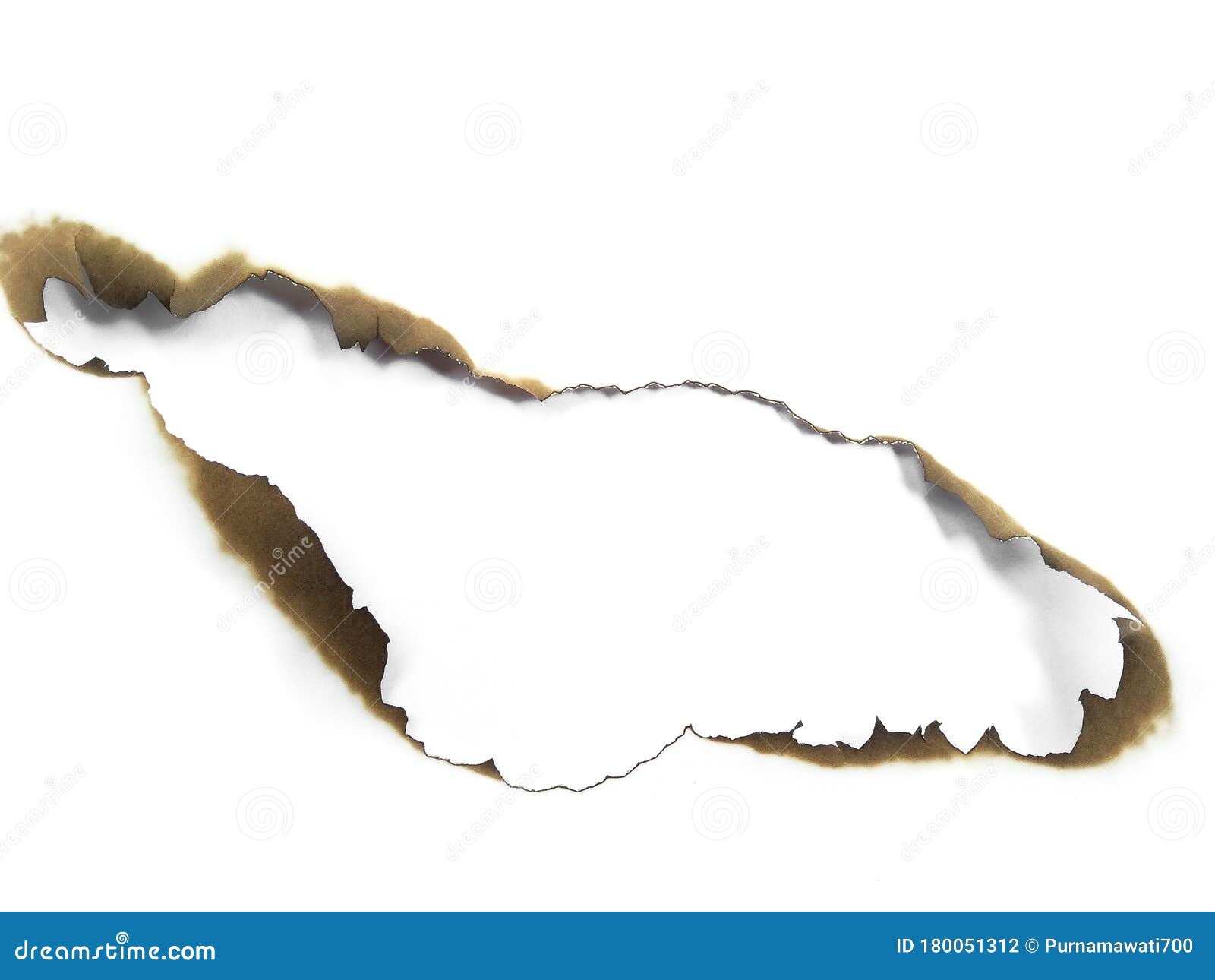 Paper Burns on White Backgrounds. Close Up Hole Paper with Edges Burned ...