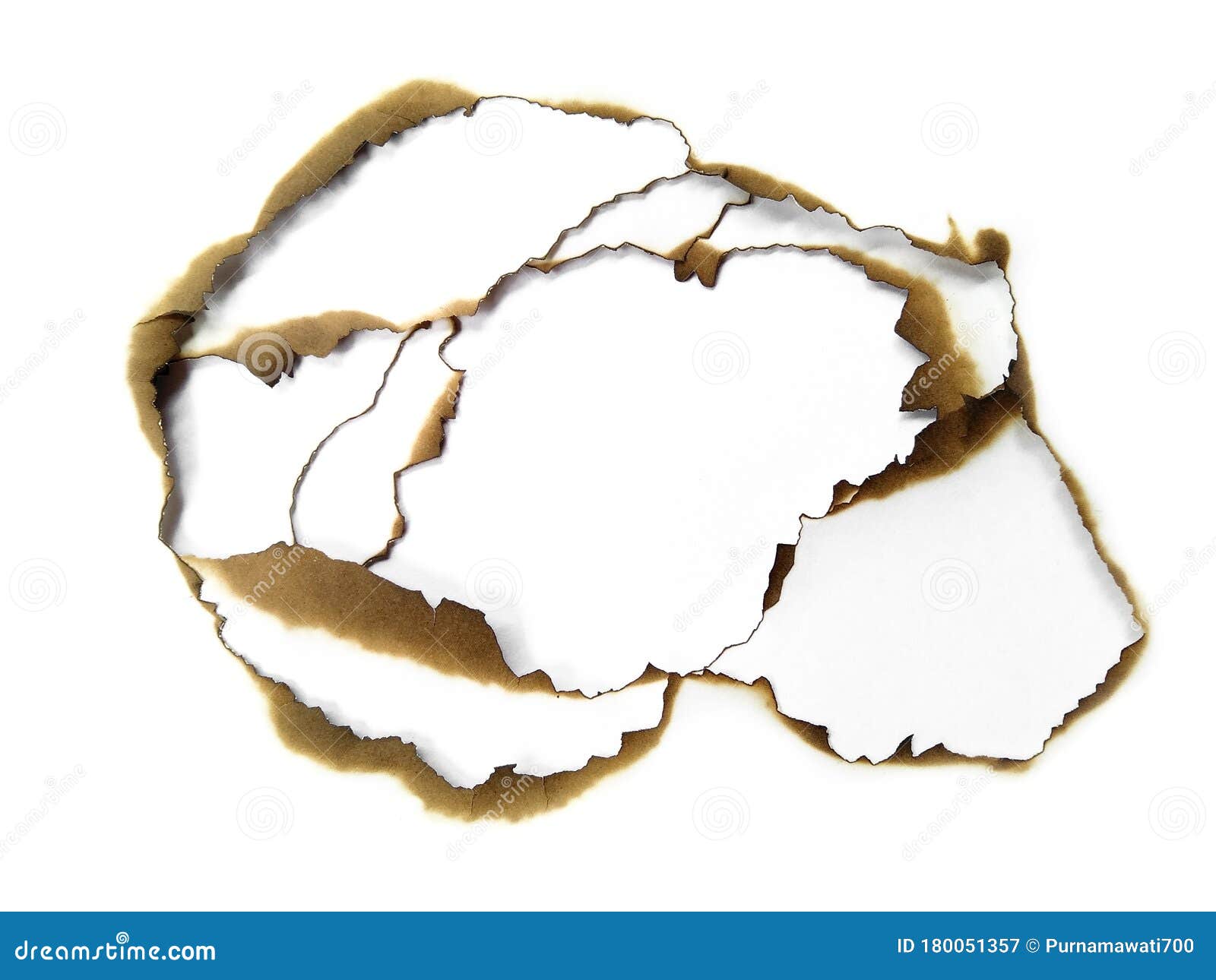 Paper Burns on White Backgrounds. Close Up Hole Paper with Edges Burned ...