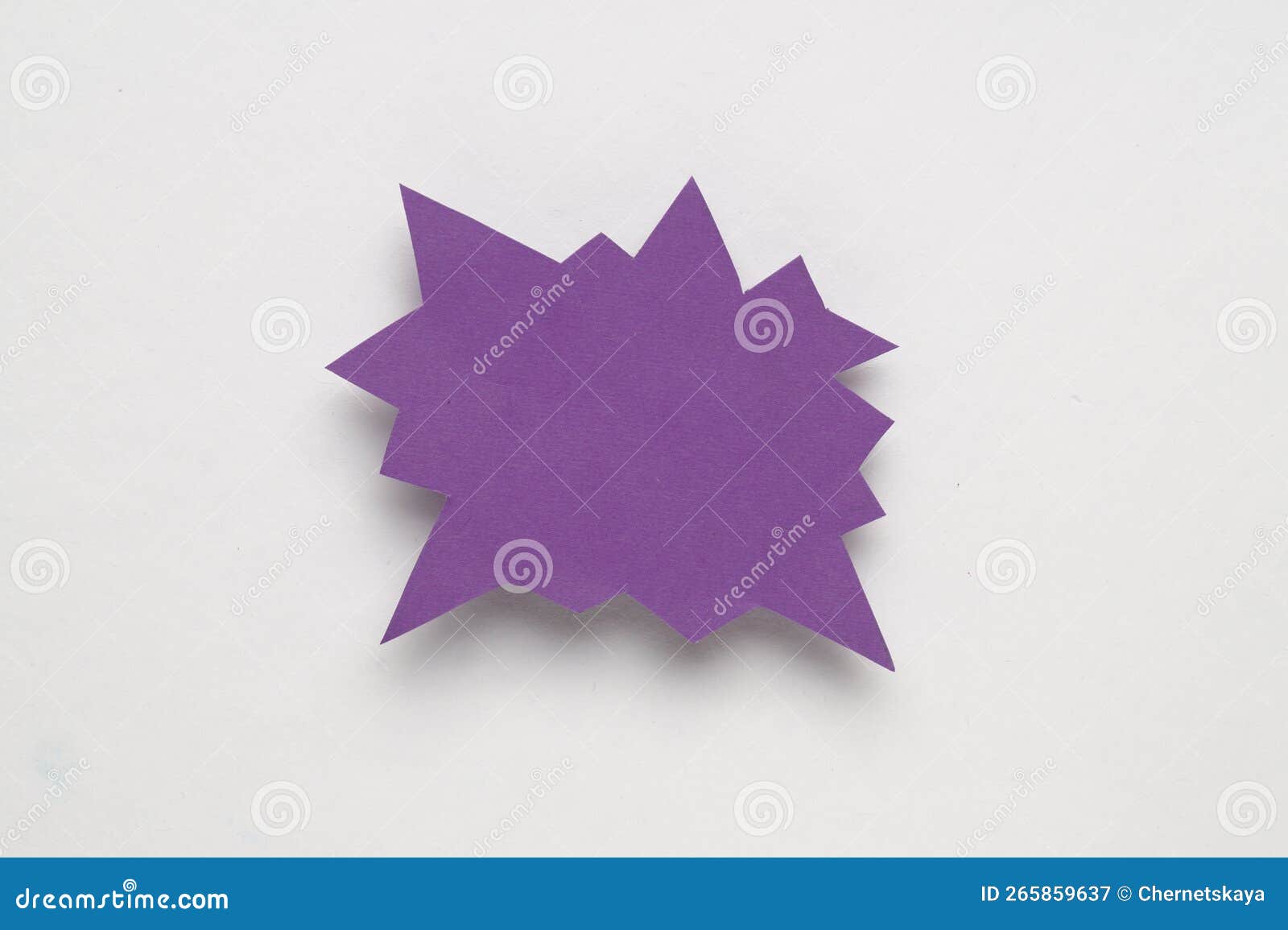 Paper Bursting Speech Star on White Background, Top View. Space for ...