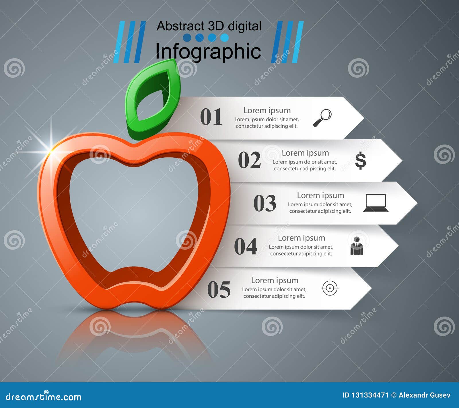 Infographic Apple Health Concept Template Design . Cartoon Vector ...