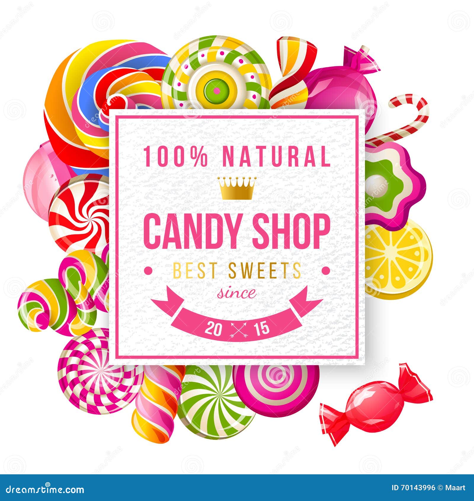 Paper Candy Shop Label with Type Design Stock Vector - Illustration of ...