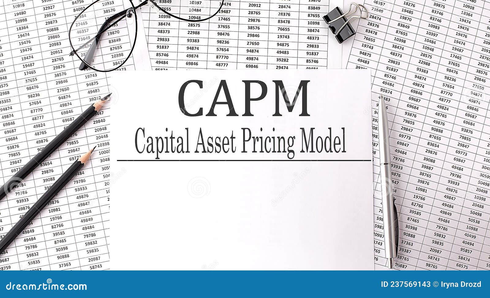 Paper with CAPM Capital Asset Pricing Model on a Chart, Business Stock ...