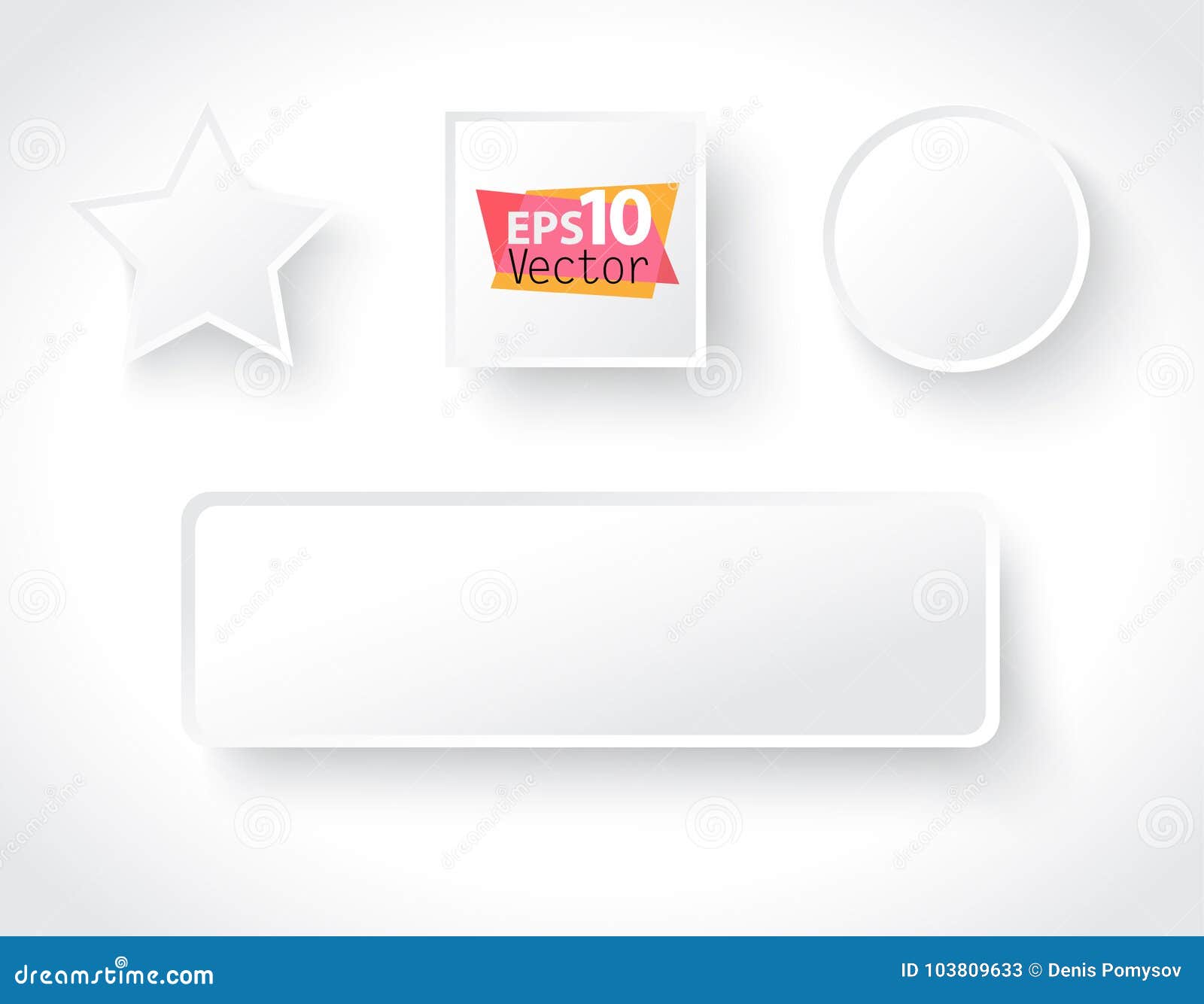 Paper Caps with Softly Shadows on a White Background Stock Vector ...