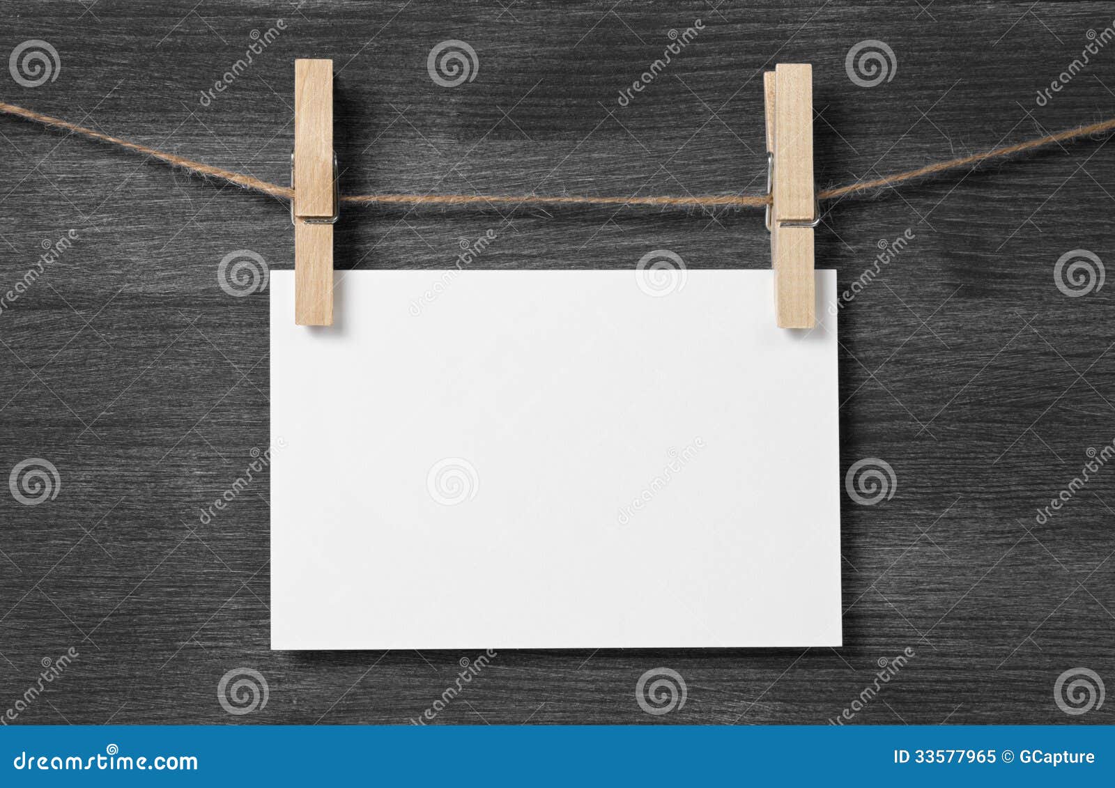 Paper Card Hanging on the Rope Stock Image - Image of grungy, aged ...