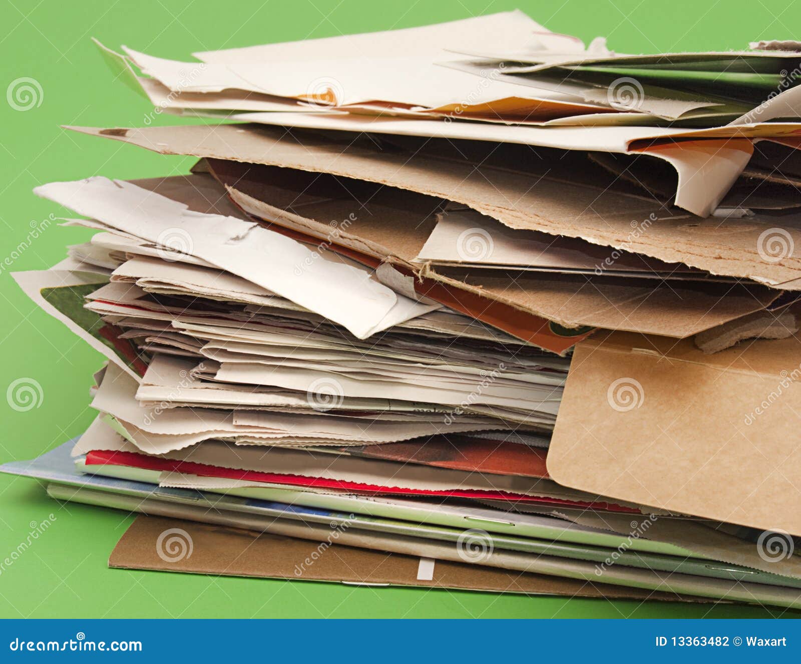 Paper and Cardboard for Recycling Stock Photo - Image of heap ...