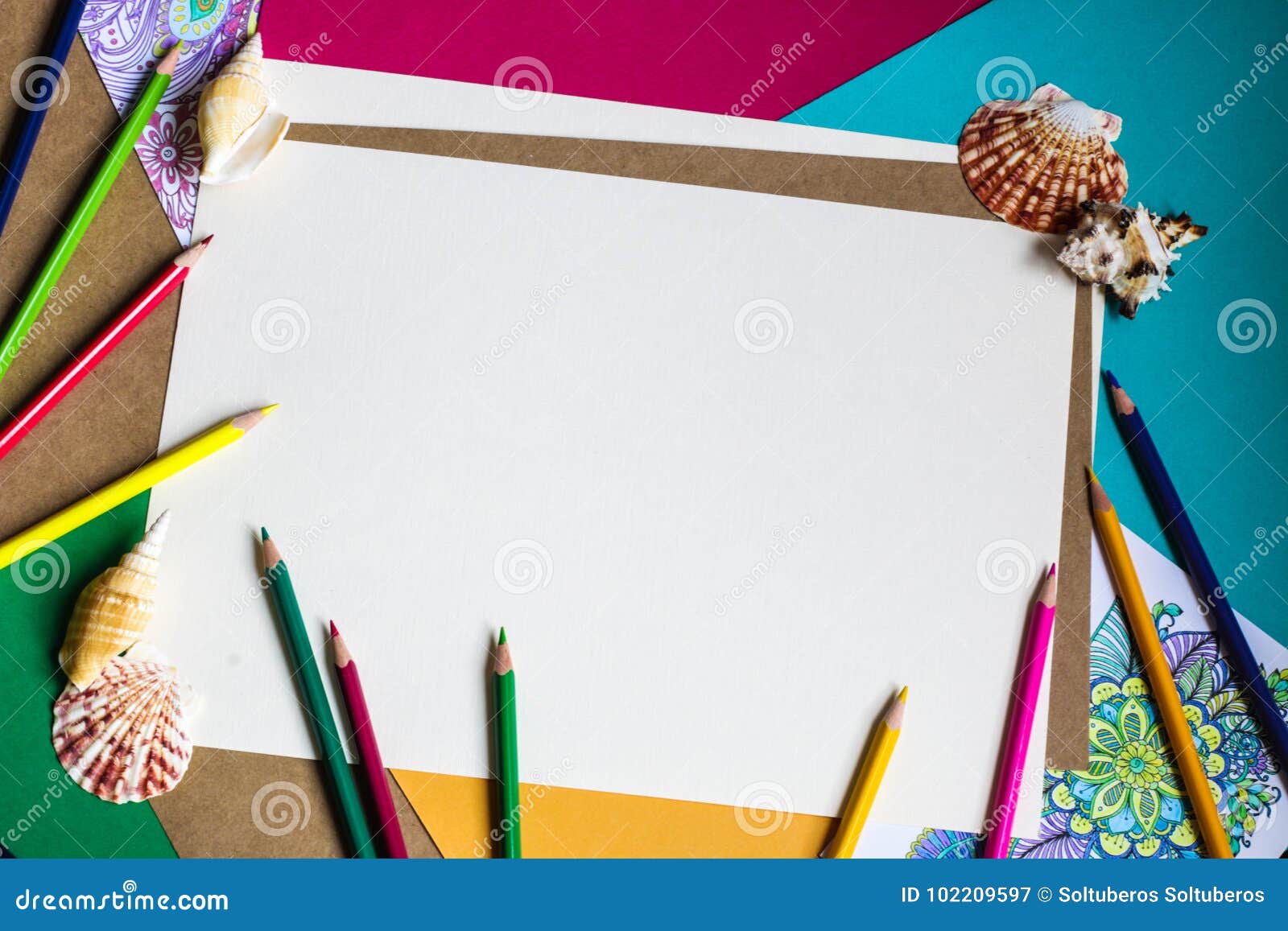 Paper and colored pencils stock image. Image of comfort - 102209597