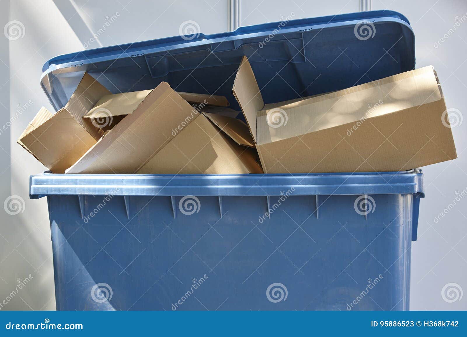 Paper and Cardboard Trash Container. Recycling Stock Image - Image of ...