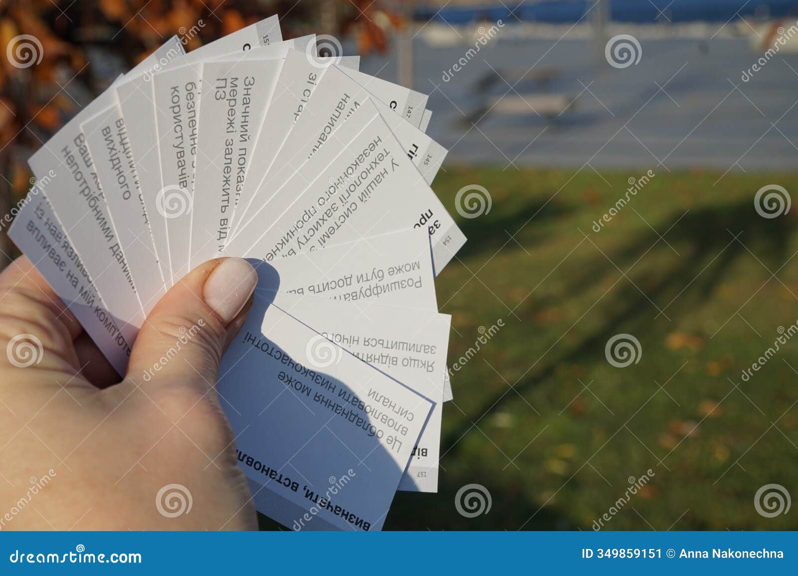 Paper Cards for Learning English in the Hands of a Girl Editorial Photo ...