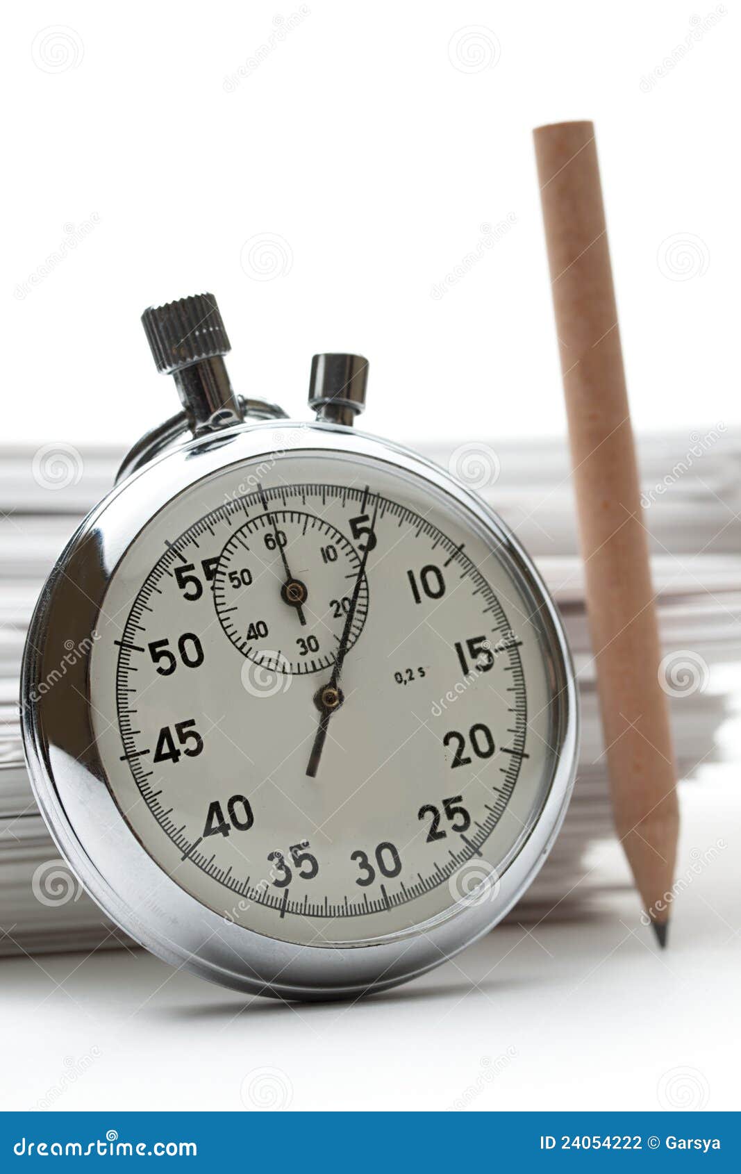 Paper Cards With Pencil And Stopwatch Stock Photo | CartoonDealer.com ...
