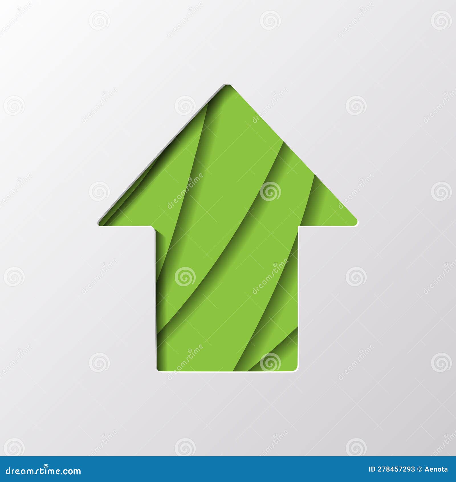 Paper Carved Symbol of Up Arrow Vector Illustration Stock Vector ...