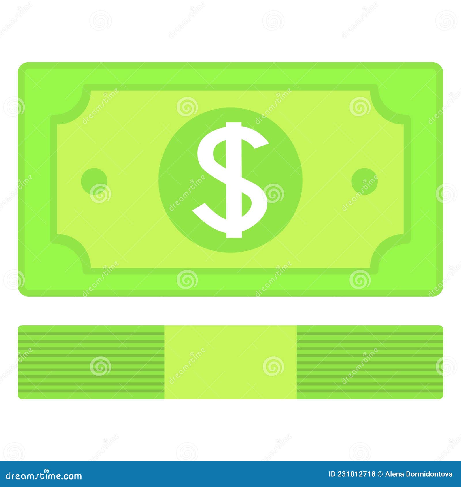 Paper cash green cash. stock vector. Illustration of currency - 231012718