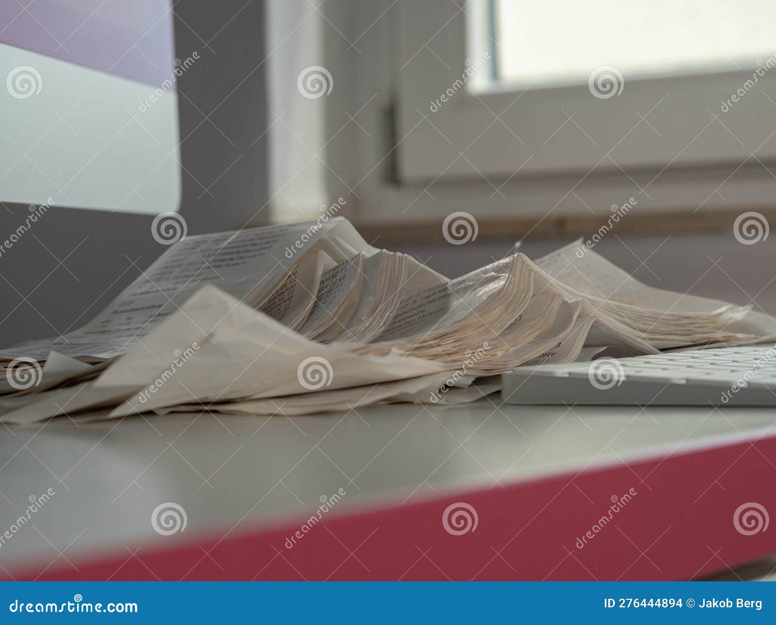 Paper Cash Receipts in a Stack of Tickets. Stock Photo - Image of ...