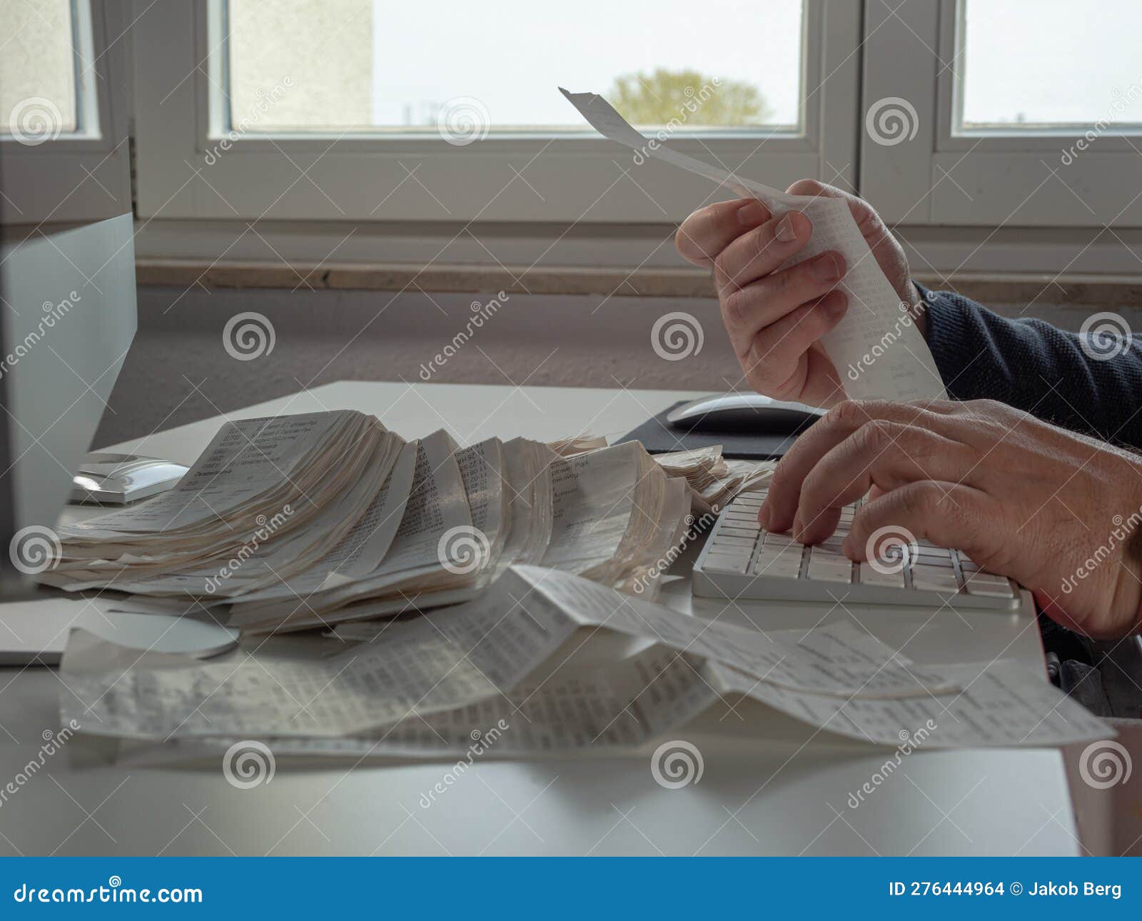 Paper Cash Receipts in a Stack of Tickets. Stock Photo - Image of money ...