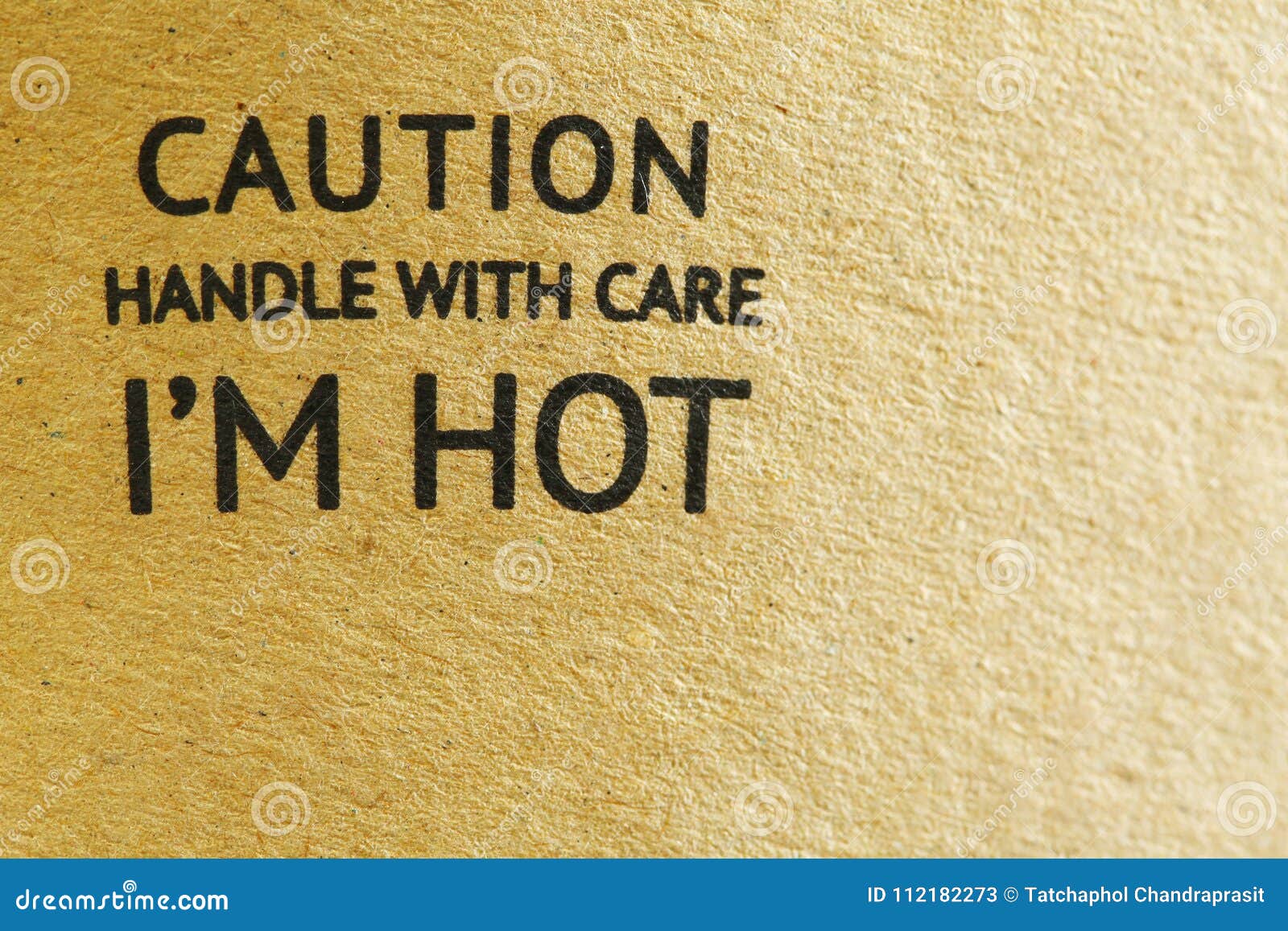 Paper caution label scene. stock image. Image of model - 112182273