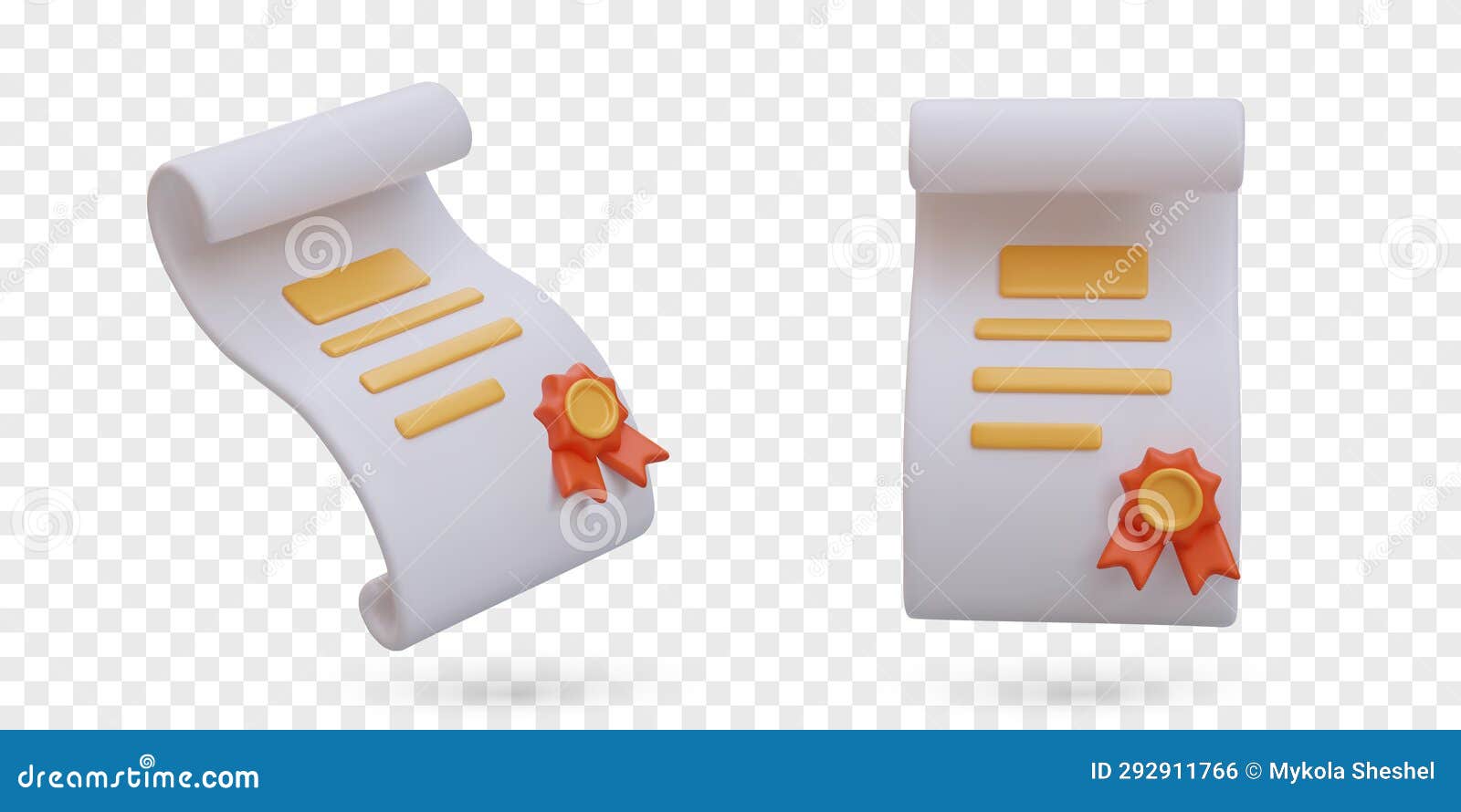 Paper Certificate with Gold Seal and Red Ribbon. Qualification ...