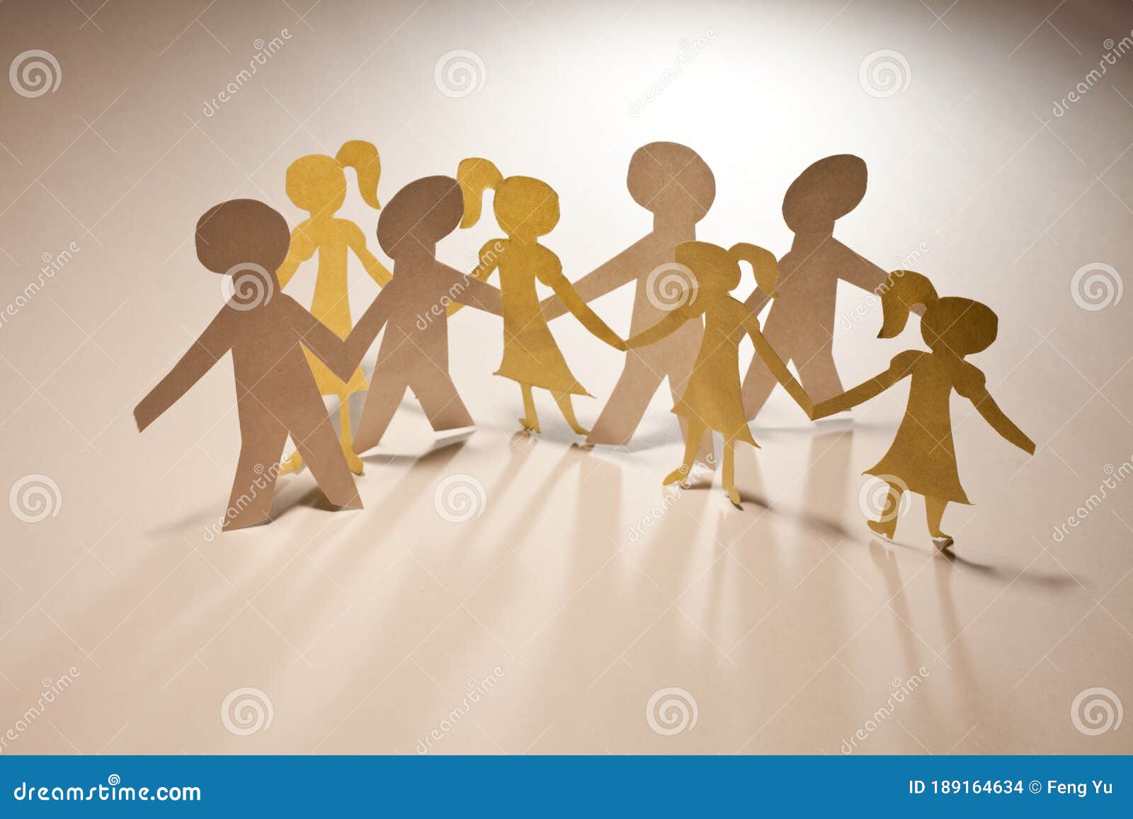 Paper Chain girls and boys stock photo. Image of concepts - 189164634