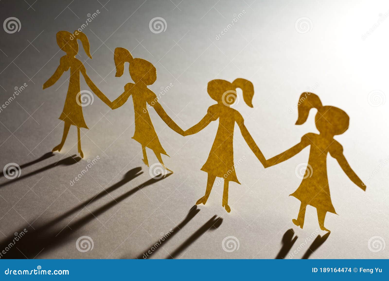 Paper Chain girls stock photo. Image of team, people - 189164474
