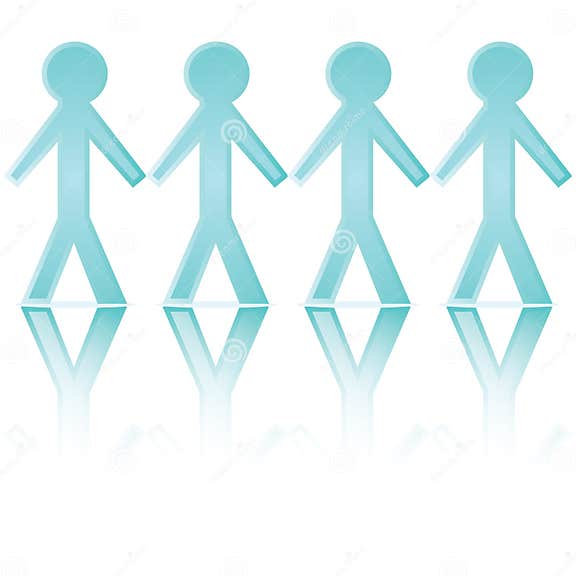 Paper chain men stock vector. Illustration of vector - 10019363