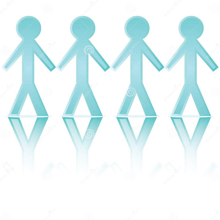 Paper chain men stock vector. Illustration of vector - 10019363