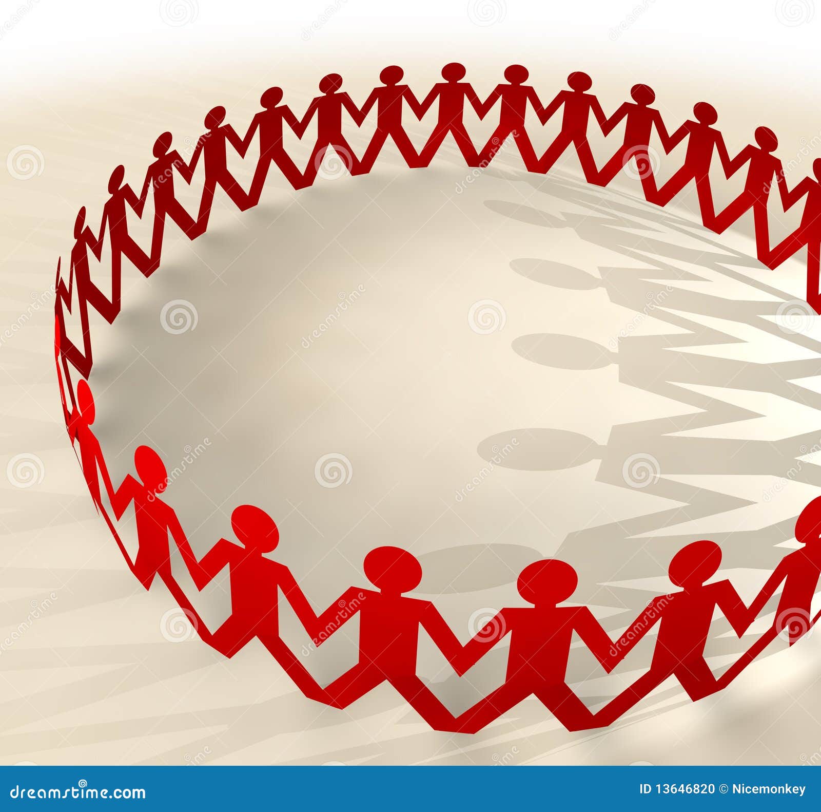 Paper chain men ring stock illustration. Illustration of shadow - 13646820