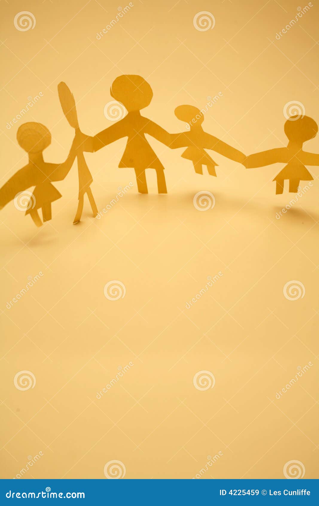 Paper-chain people stock image. Image of friends, hands - 4225459