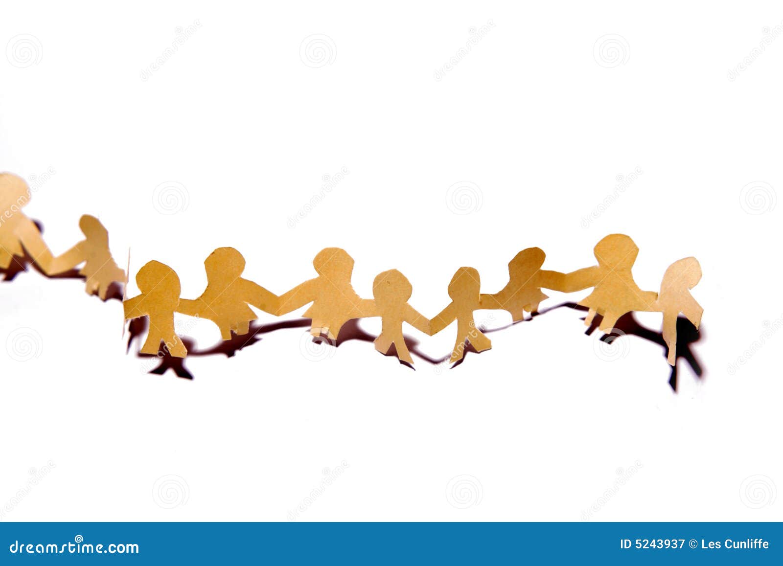 Paper-chain people stock image. Image of fragile, friends - 5243937