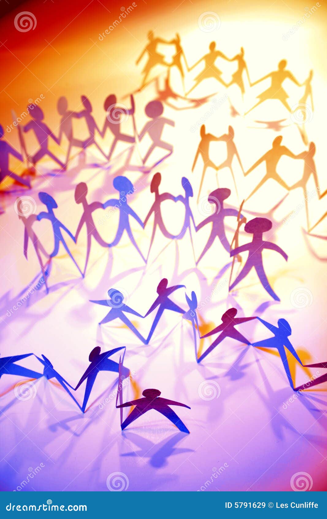 Paper chain people stock image. Image of group, hands - 5791629