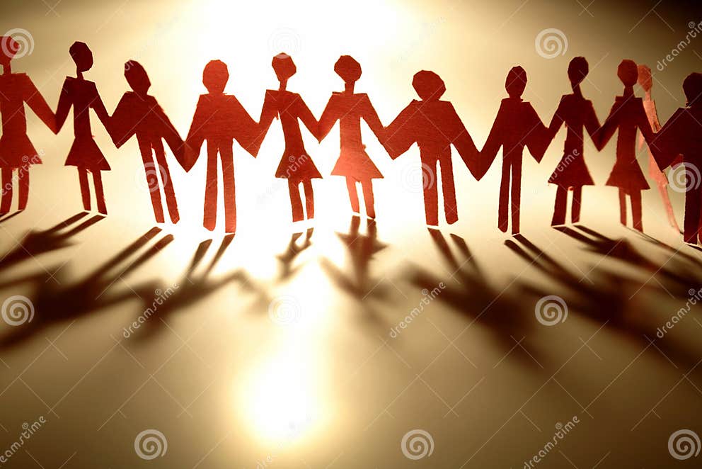 Paper-chain people stock image. Image of concept, contact - 7997015