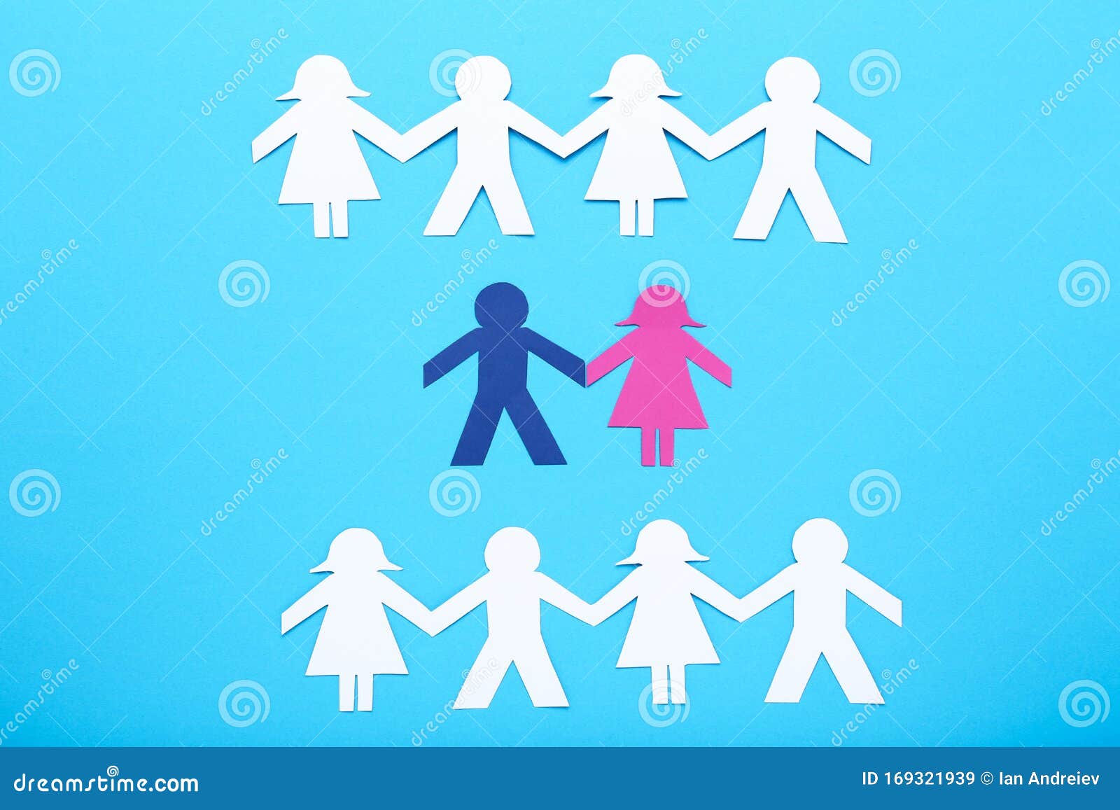 Paper chain people stock image. Image of chain, friend - 169321939