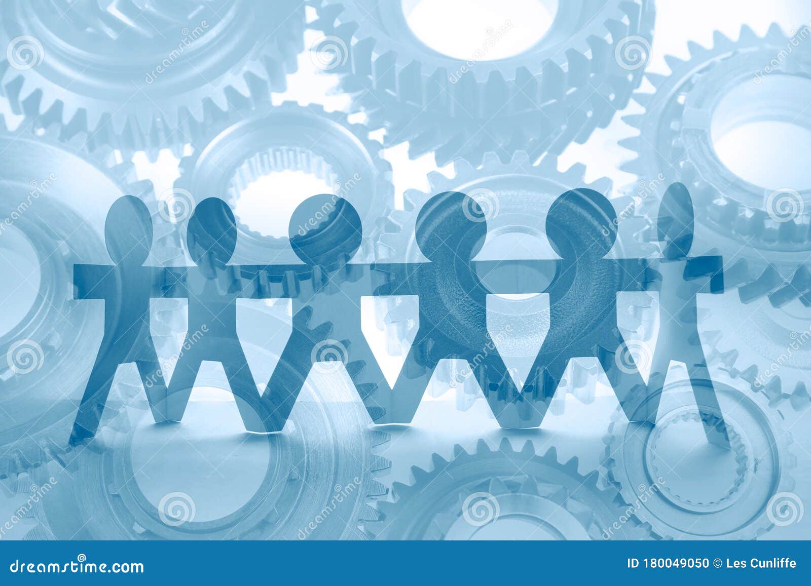 Paper chain team and cogs stock photo. Image of gear - 180049050