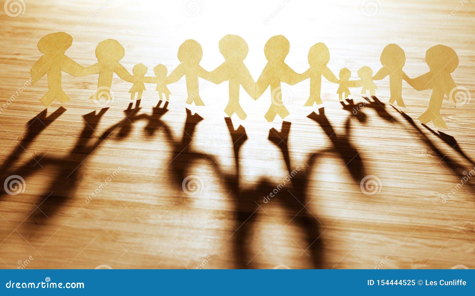 Paper Chain Team Holding Hands Stock Image - Image of partners ...