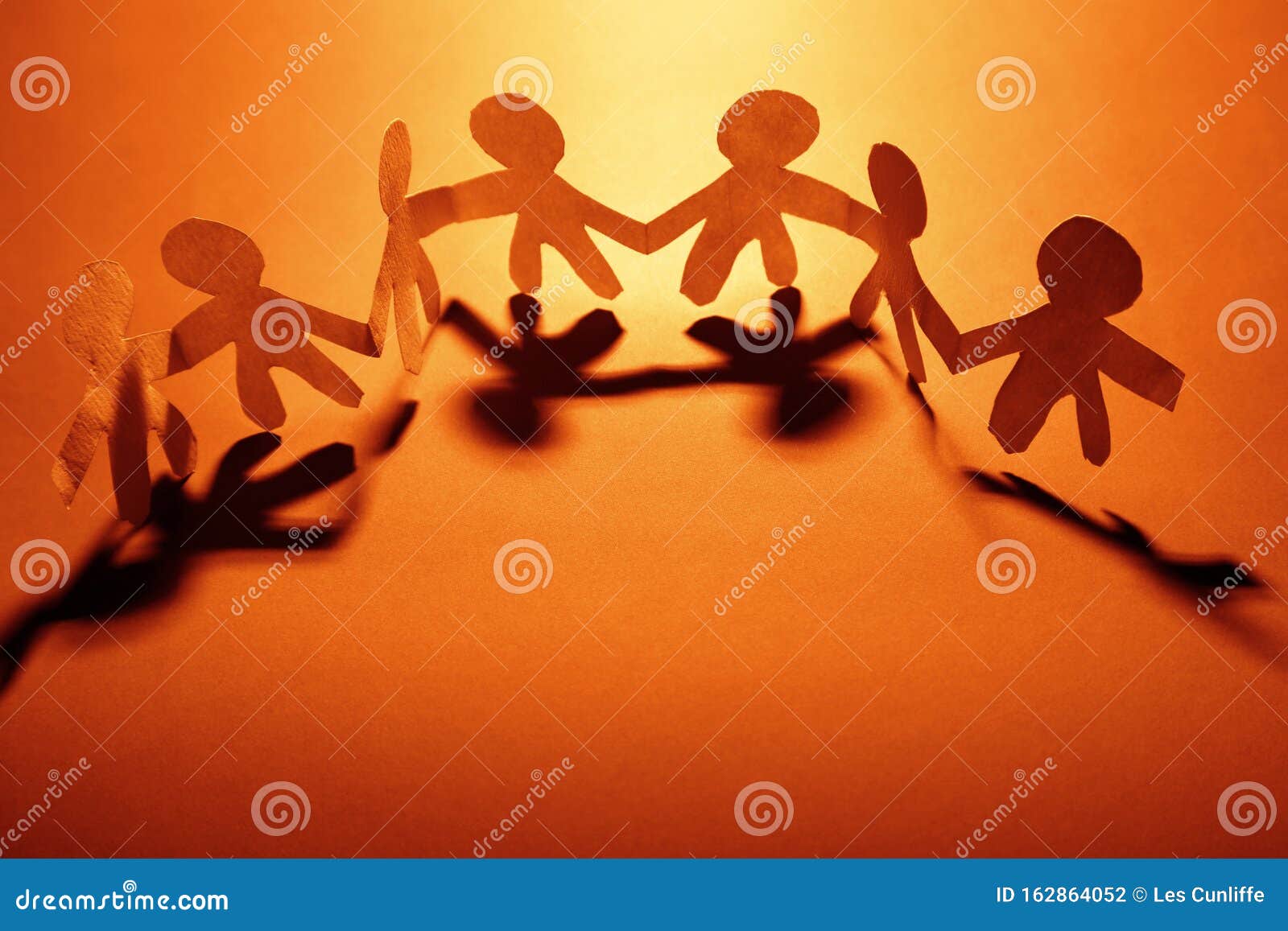 Paper Chain Team Holding Hands Stock Photo - Image of companions ...