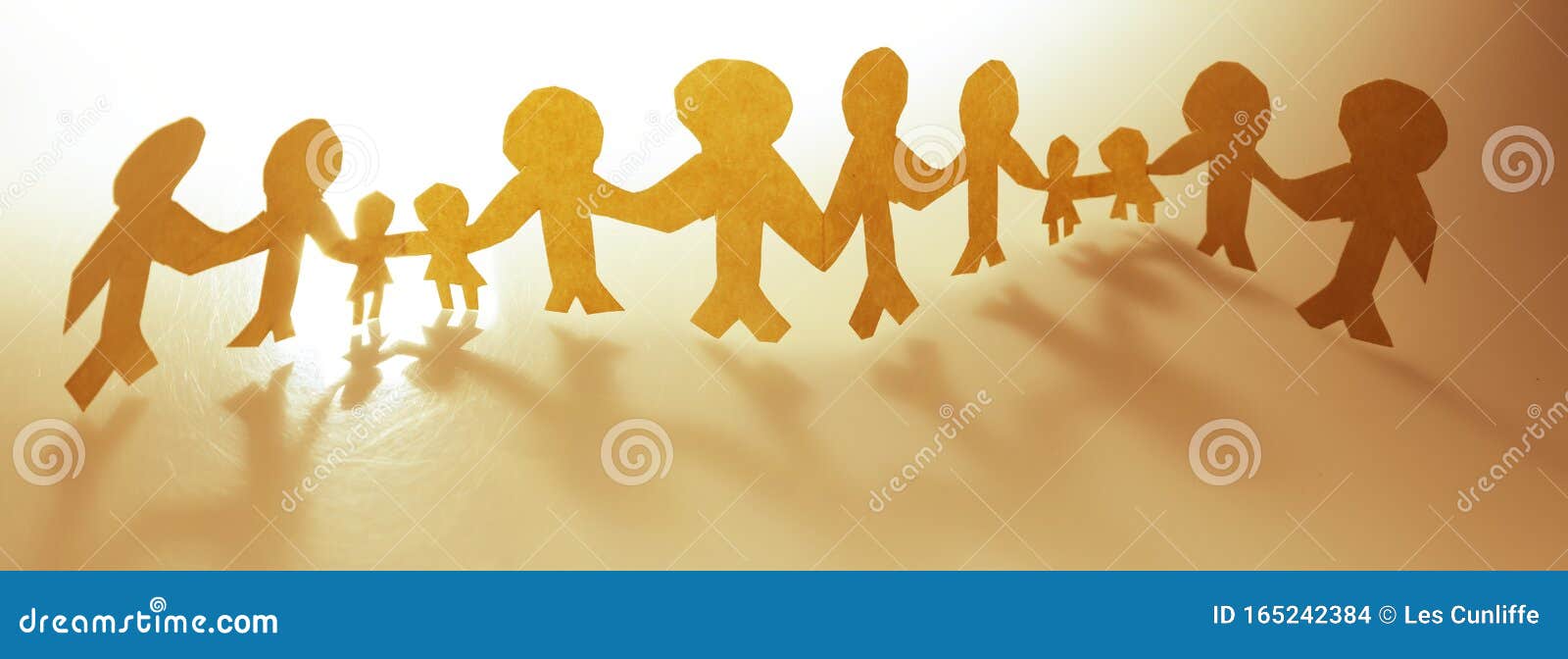 Paper Chain Team Holding Hands Stock Photo - Image of teams, idea ...