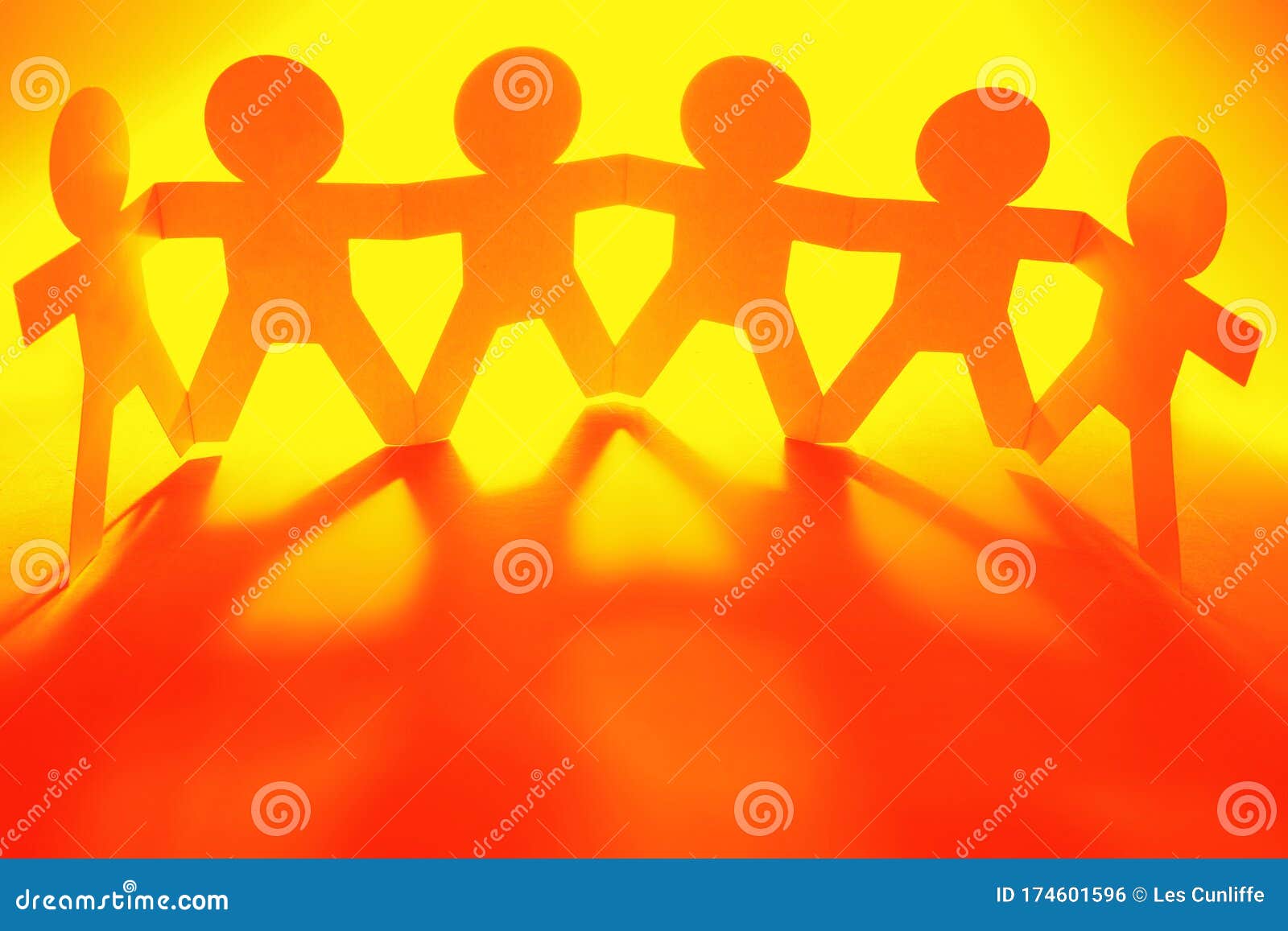 Paper chain team stock photo. Image of team, cooperate - 174601596