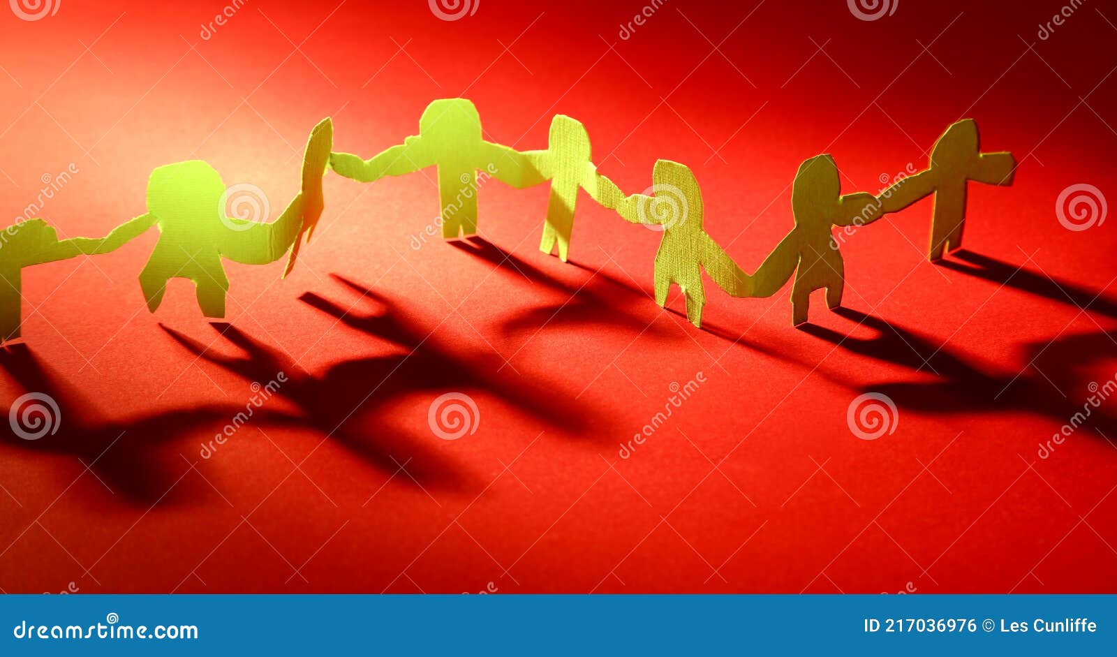 Paper chain team stock photo. Image of hands, symbol - 217036976