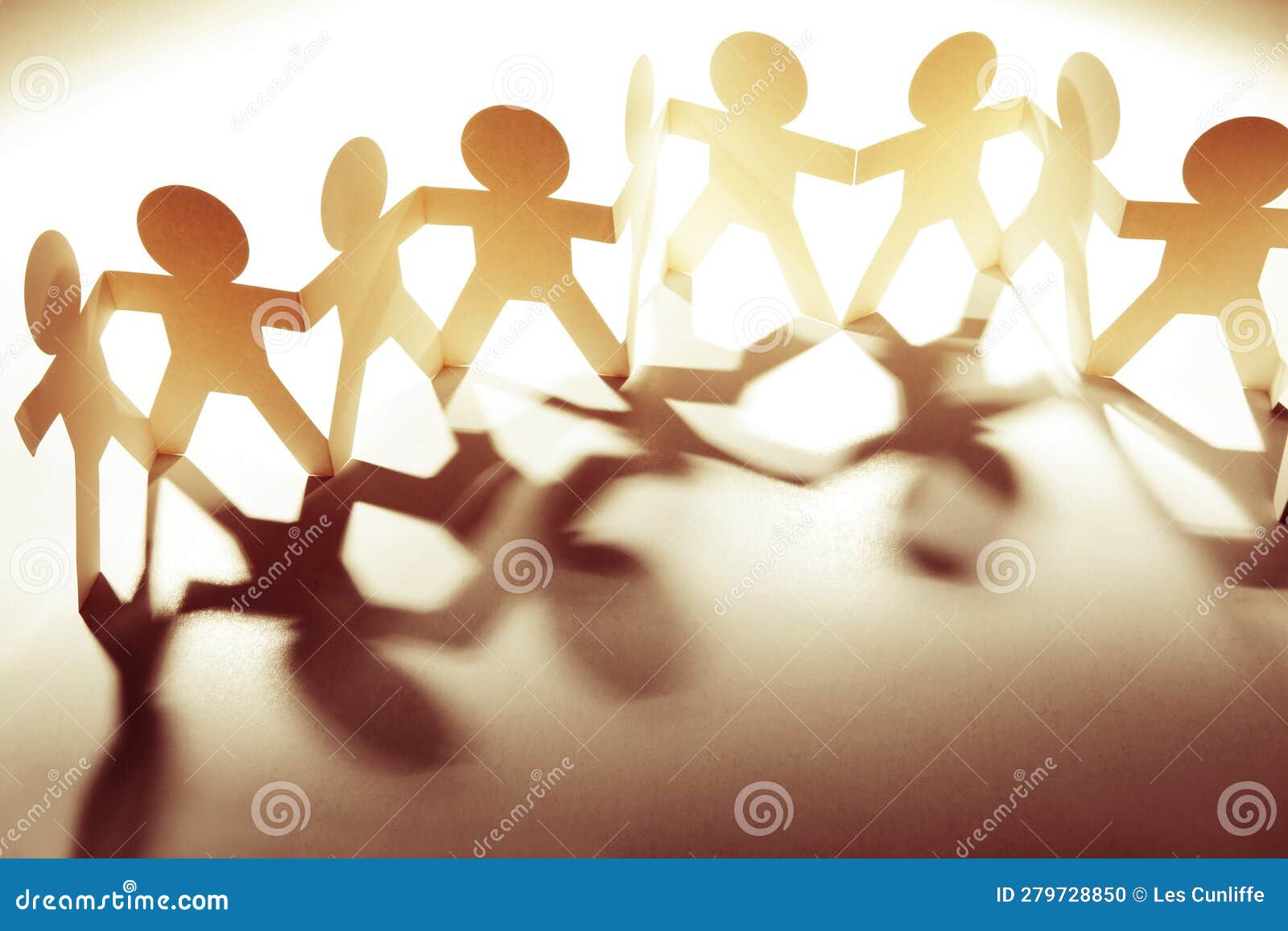 Paper chain team stock photo. Image of partner, bonding - 279728850