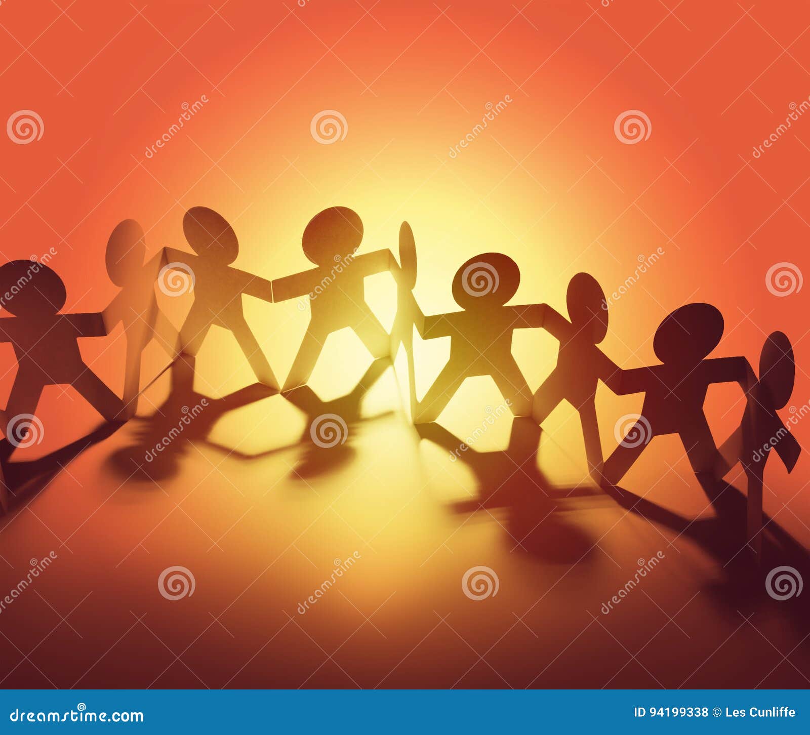 Paper chain teamwork stock photo. Image of companions - 94199338