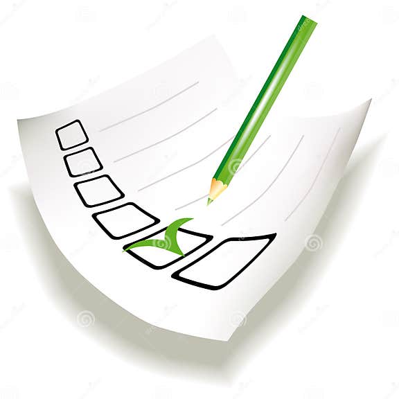 Paper with Check Boxes and Green Tick Stock Vector - Illustration of ...